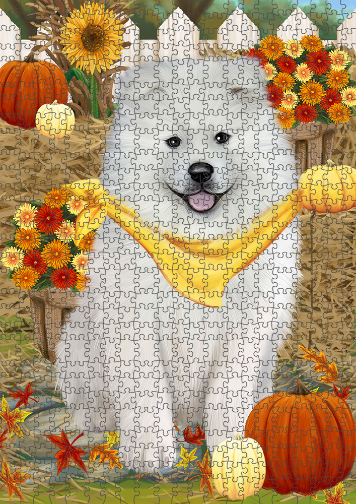 Fall Autumn Greeting Dog Cat Pet Jigsaw Puzzle with Photo Tin 1000 Pc ...