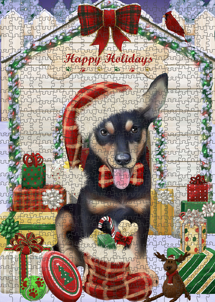 Christmas Dog Cat with Presents Pet Jigsaw Puzzle with Photo Tin 500pcs ...