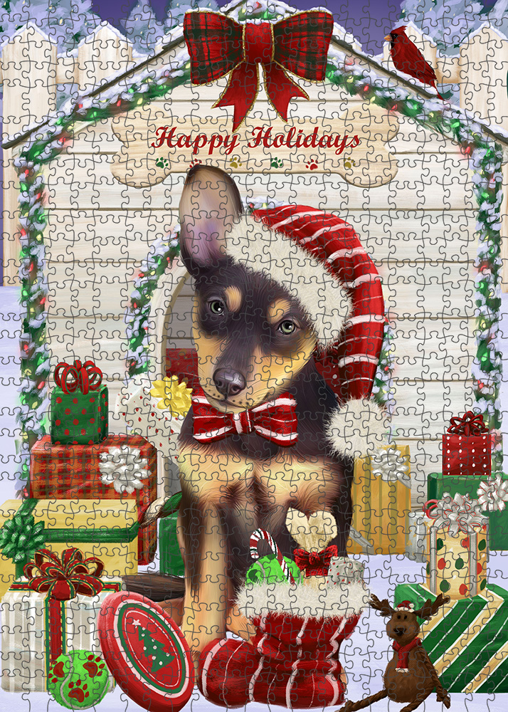 Christmas Dog Cat with Presents Pet Jigsaw Puzzle with Photo Tin 500pcs ...