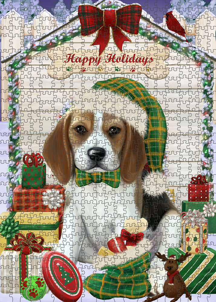 Christmas Dog Cat with Presents Pet Jigsaw Puzzle with Photo Tin 500pcs ...