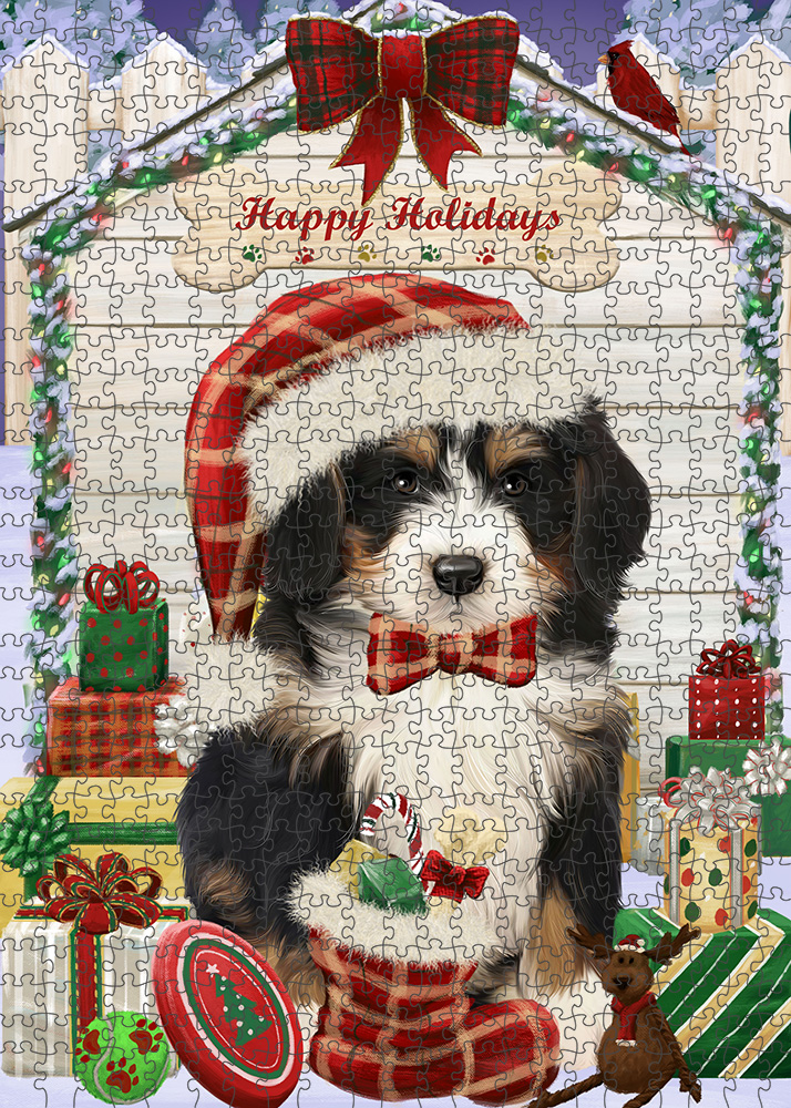 Christmas Dog Cat with Presents Pet Jigsaw Puzzle with Photo Tin 500pcs ...