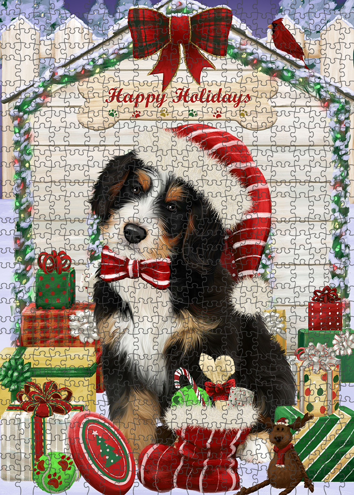 Christmas Dog Cat with Presents Pet Jigsaw Puzzle with Photo Tin 500pcs ...
