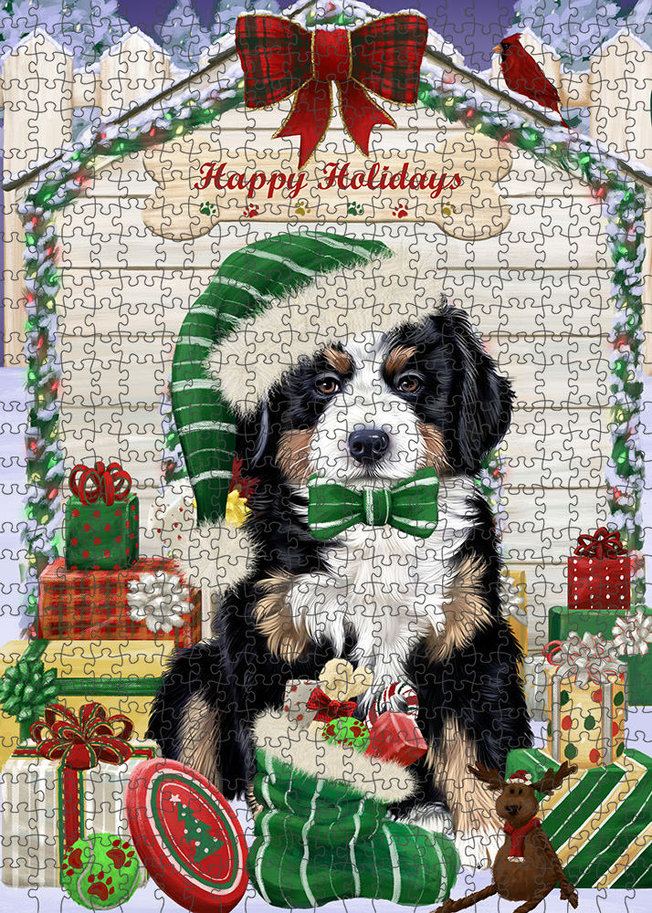 Christmas Dog Cat with Presents Pet Jigsaw Puzzle with Photo Tin 500pcs ...