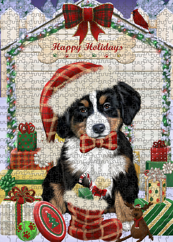 Christmas Dog Cat with Presents Pet Jigsaw Puzzle with Photo Tin 500pcs ...