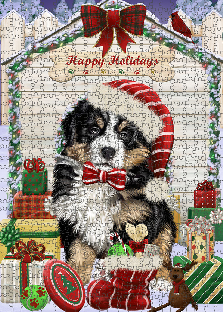 Christmas Dog Cat with Presents Pet Jigsaw Puzzle with Photo Tin 500pcs ...