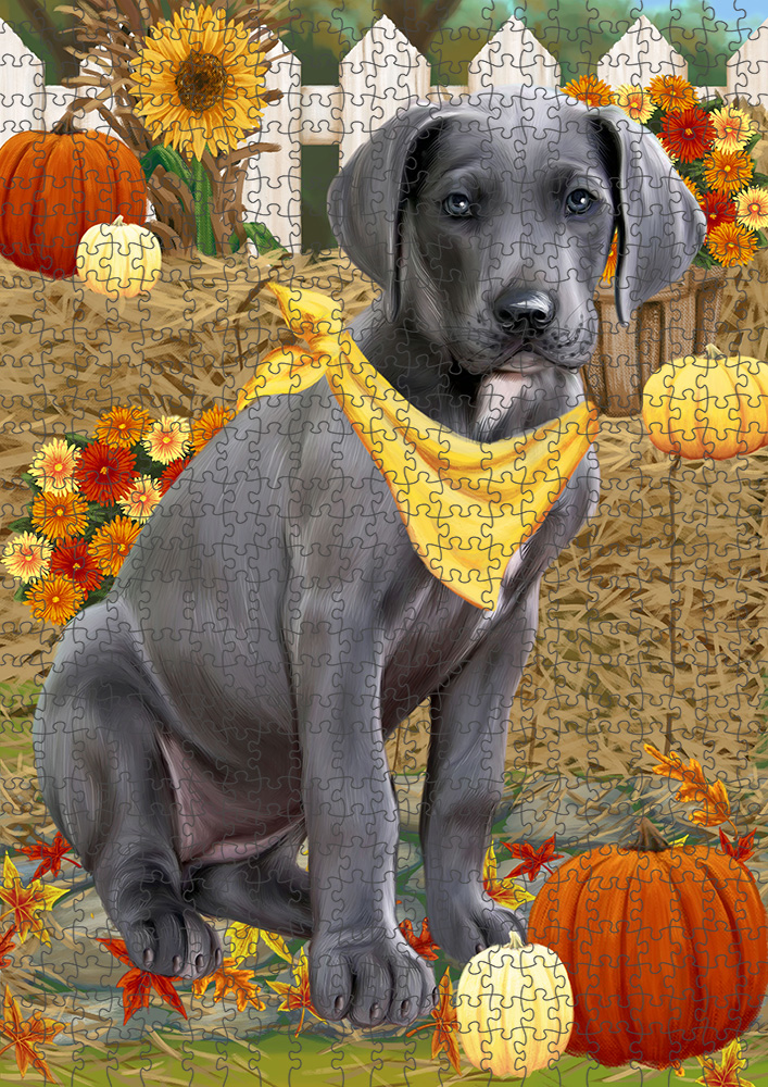 Fall Autumn Greeting Dog Cat Pet Jigsaw Puzzle with Photo Tin 1000 Pc ...