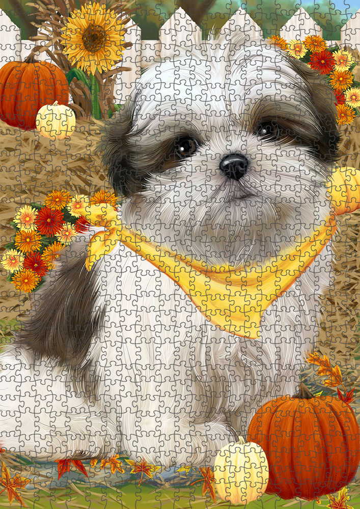 Fall Autumn Greeting Dog Cat Pet Jigsaw Puzzle Games for Adults1000 Pc ...