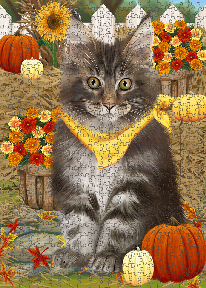 Fall Autumn Greeting Dog Cat Pet Jigsaw Puzzle with Photo Tin 1000 Pc ...