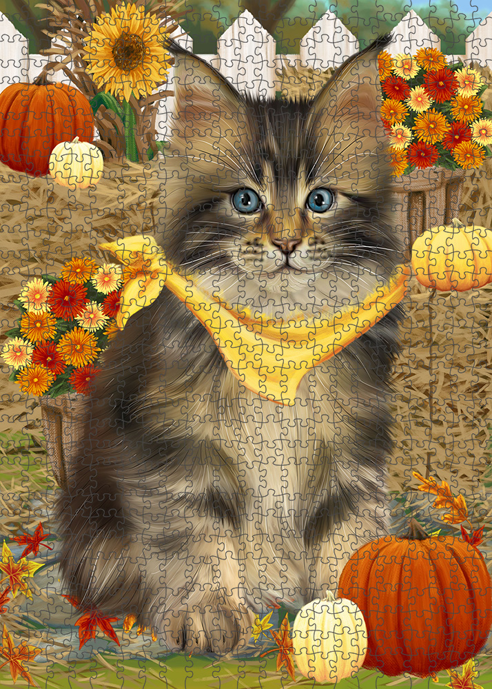 Fall Autumn Greeting Dog Cat Pet Jigsaw Puzzle with Photo Tin 1000 Pc ...