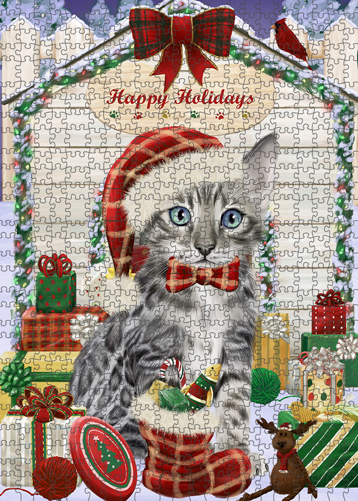 Christmas Dog Cat with Presents Pet Jigsaw Puzzle with Photo Tin 500pcs ...