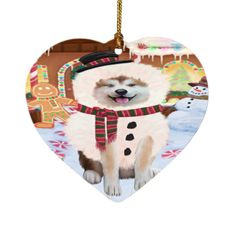 Gingerbread Snowman Dog Cat Pet Photo Heart Christmas Tree Ornament ...