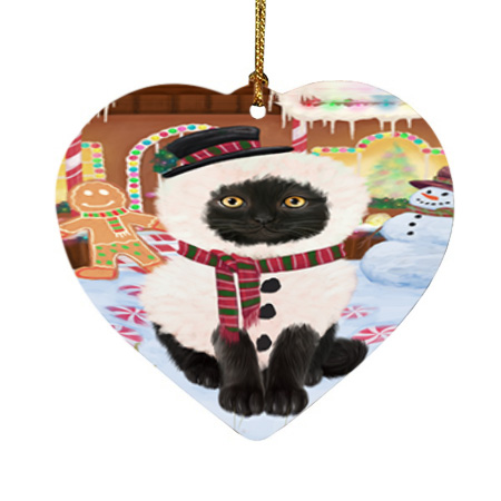 Gingerbread Snowman Dog Cat Pet Photo Heart Christmas Tree Ornament ...