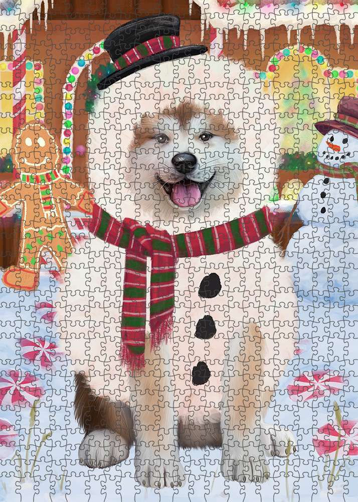 Christmas Gingerbread Snowman Dog Cat Pet Photo Jigsaw Puzzle with ...