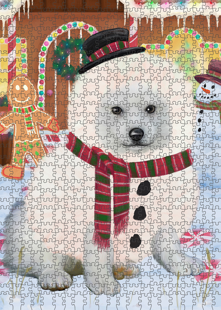 Christmas Gingerbread Snowman Dog Cat Pet Photo Jigsaw Puzzle with ...