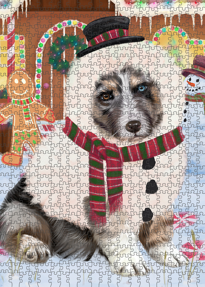 Christmas Gingerbread Snowman Dog Cat Pet Photo Jigsaw Puzzle with ...