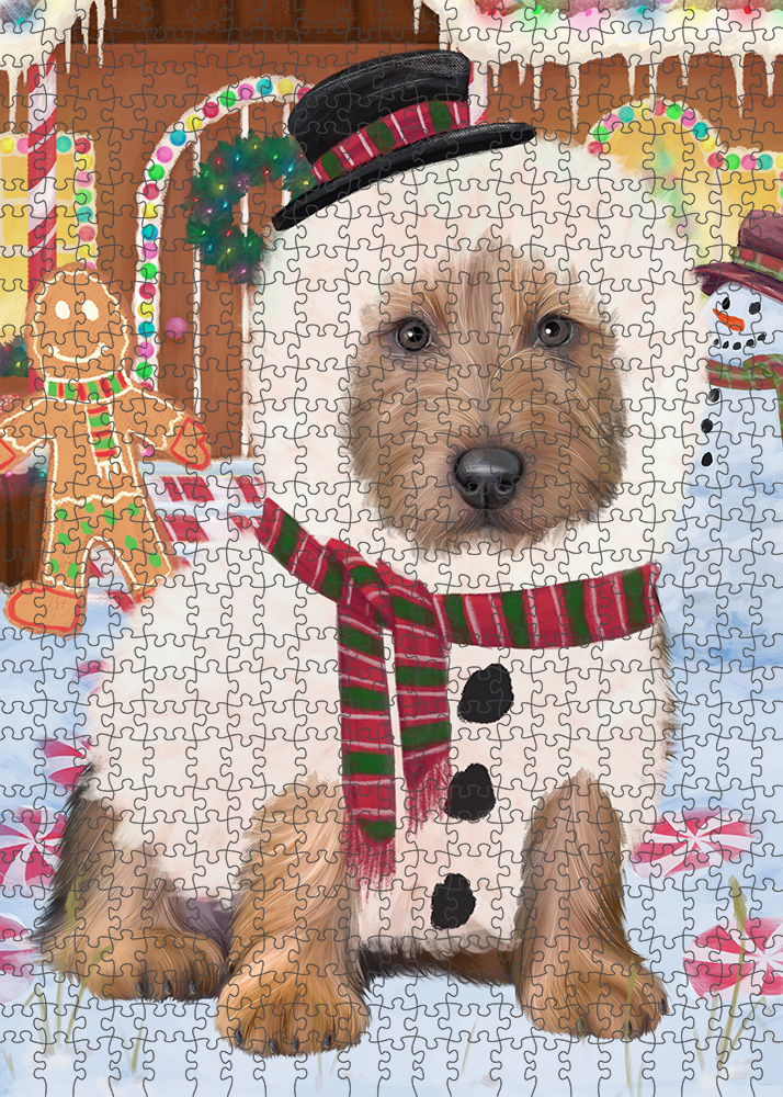 Christmas Gingerbread Snowman Dog Cat Pet Photo Jigsaw Puzzle with ...