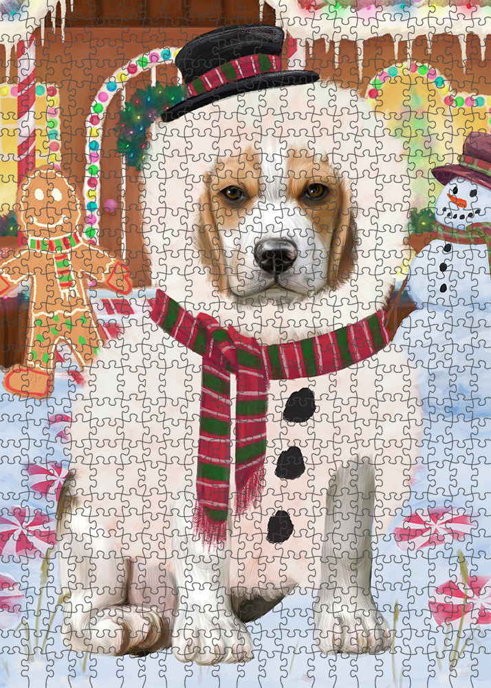 Christmas Gingerbread Snowman Dog Cat Pet Photo Jigsaw Puzzle with ...