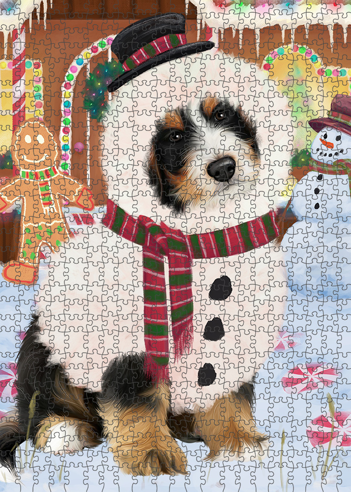 Christmas Gingerbread Snowman Dog Cat Pet Photo Jigsaw Puzzle with ...