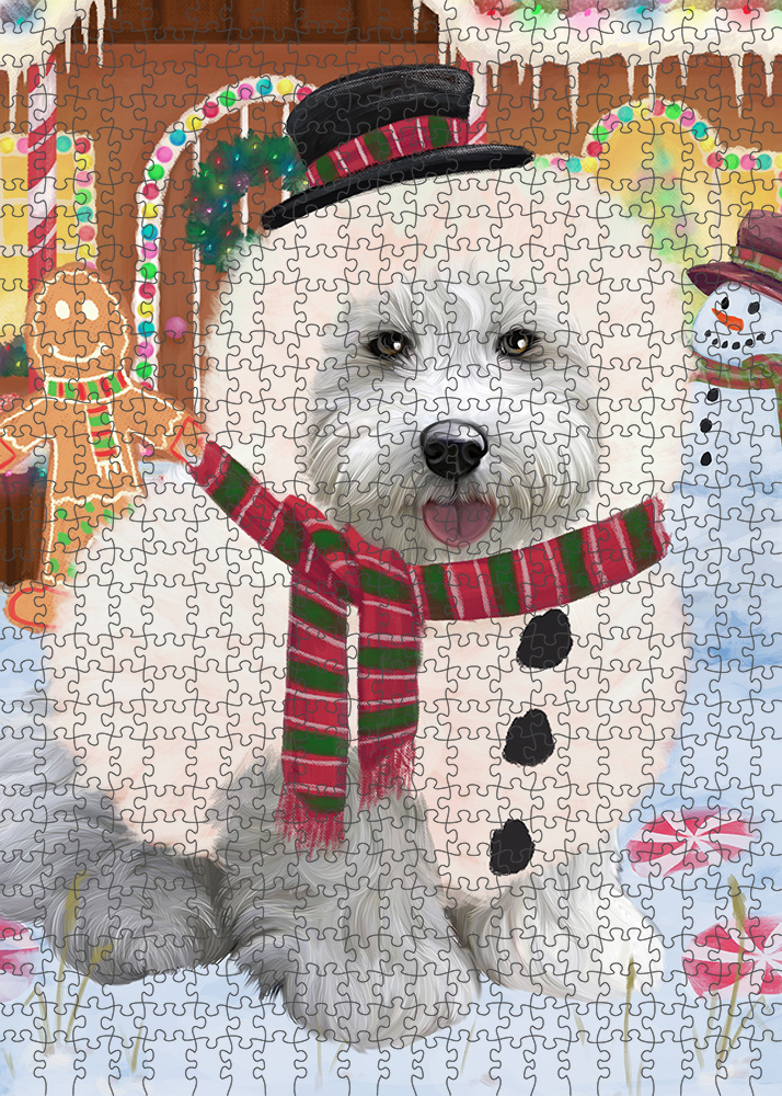 Christmas Gingerbread Snowman Dog Cat Pet Photo Jigsaw Puzzle with ...