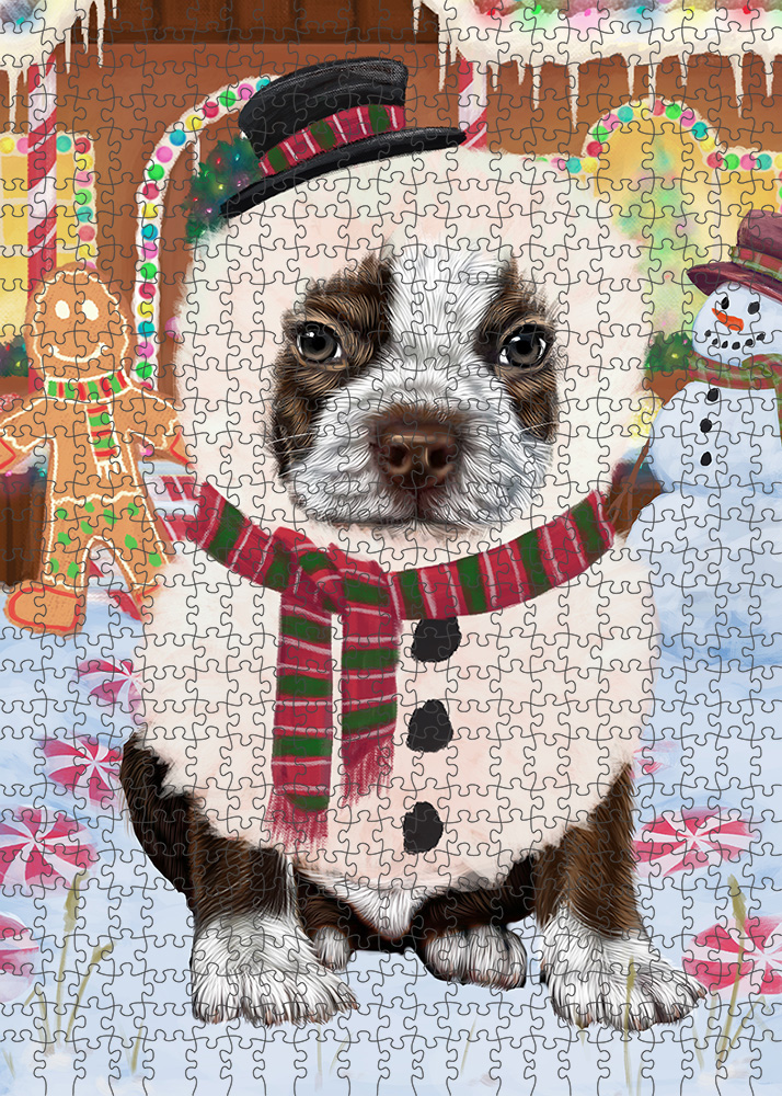 Christmas Gingerbread Snowman Dog Cat Pet Photo Jigsaw Puzzle with ...