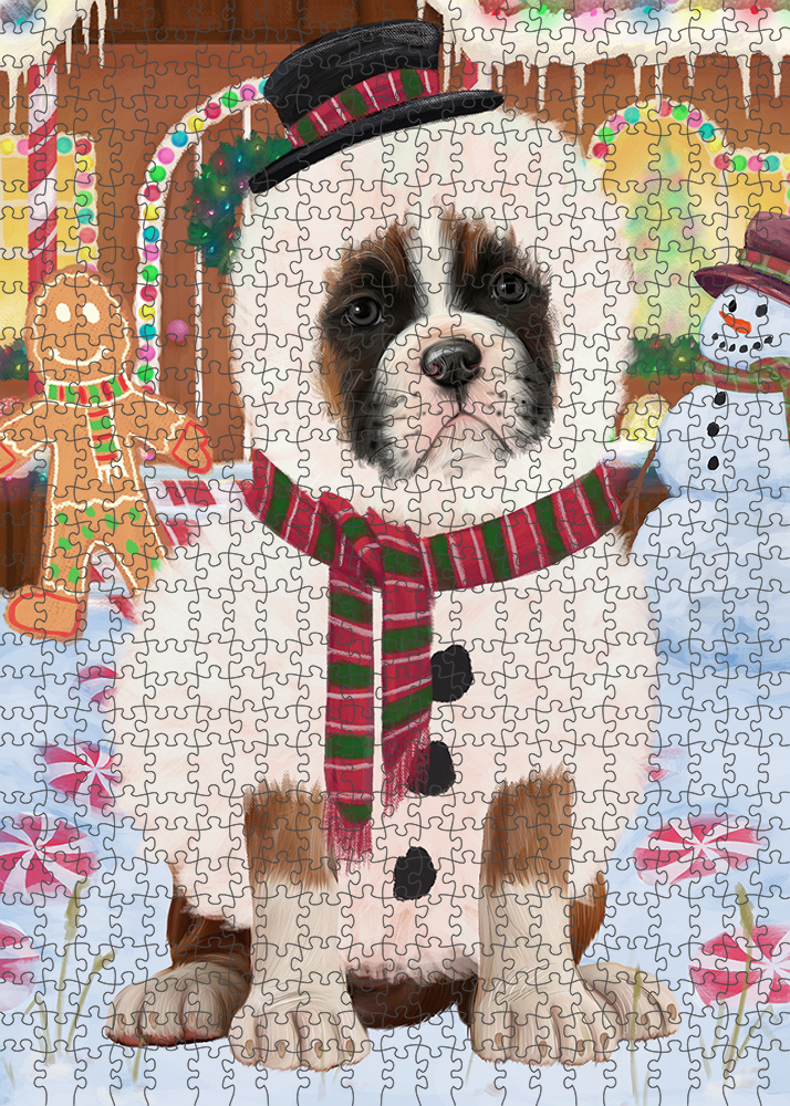 Christmas Gingerbread Snowman Dog Cat Pet Photo Jigsaw Puzzle with ...