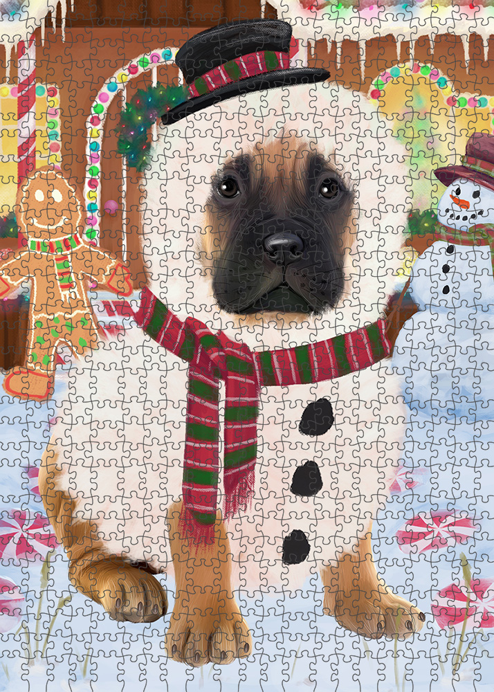 Christmas Gingerbread Snowman Dog Cat Pet Photo Jigsaw Puzzle with ...