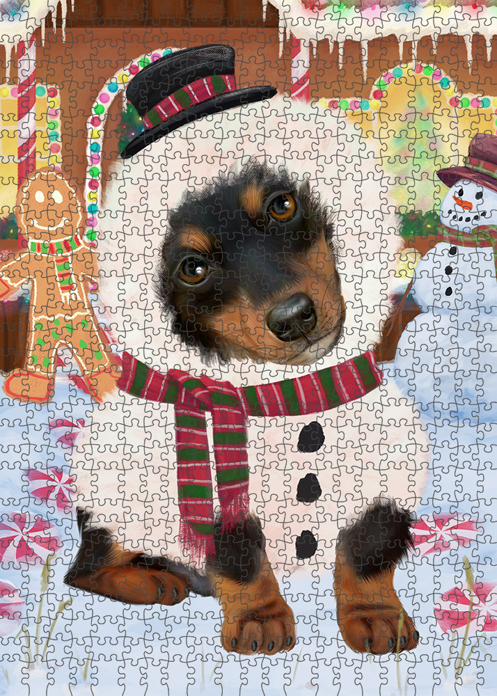 Christmas Gingerbread Snowman Dog Cat Pet Photo Jigsaw Puzzle with ...