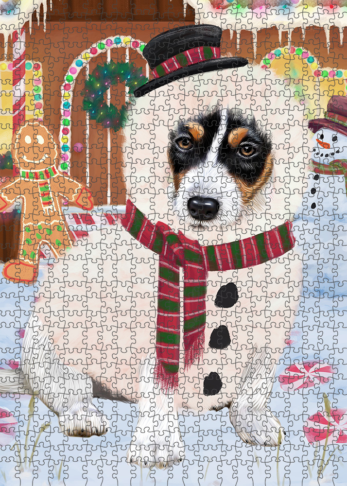 Christmas Gingerbread Snowman Dog Cat Pet Photo Jigsaw Puzzle with ...