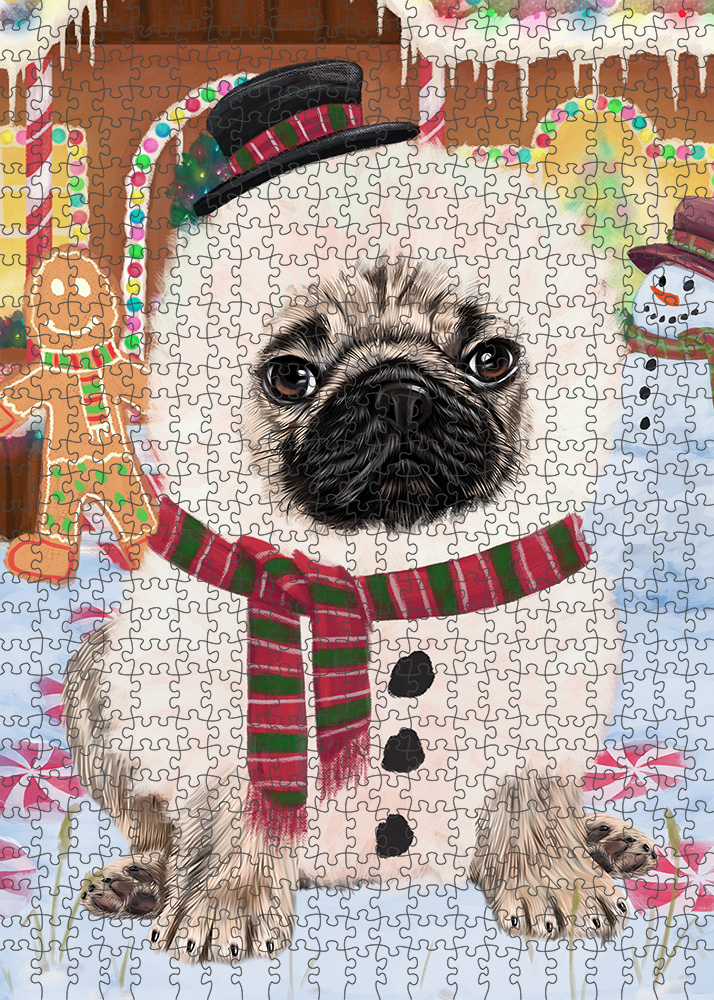 Christmas Gingerbread Snowman Dog Cat Pet Photo Jigsaw Puzzle with ...