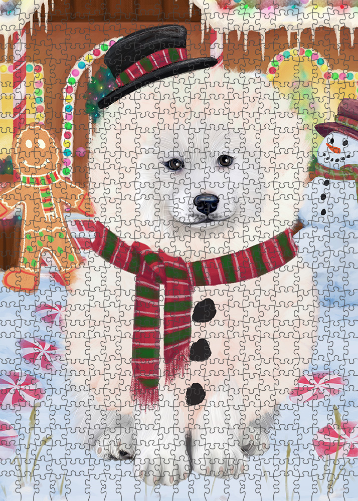 Christmas Gingerbread Snowman Dog Cat Pet Photo Jigsaw Puzzle with ...