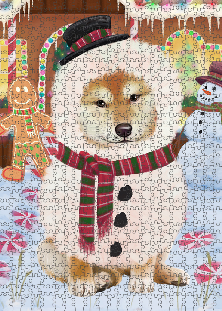 Christmas Gingerbread Snowman Dog Cat Pet Photo Jigsaw Puzzle with ...