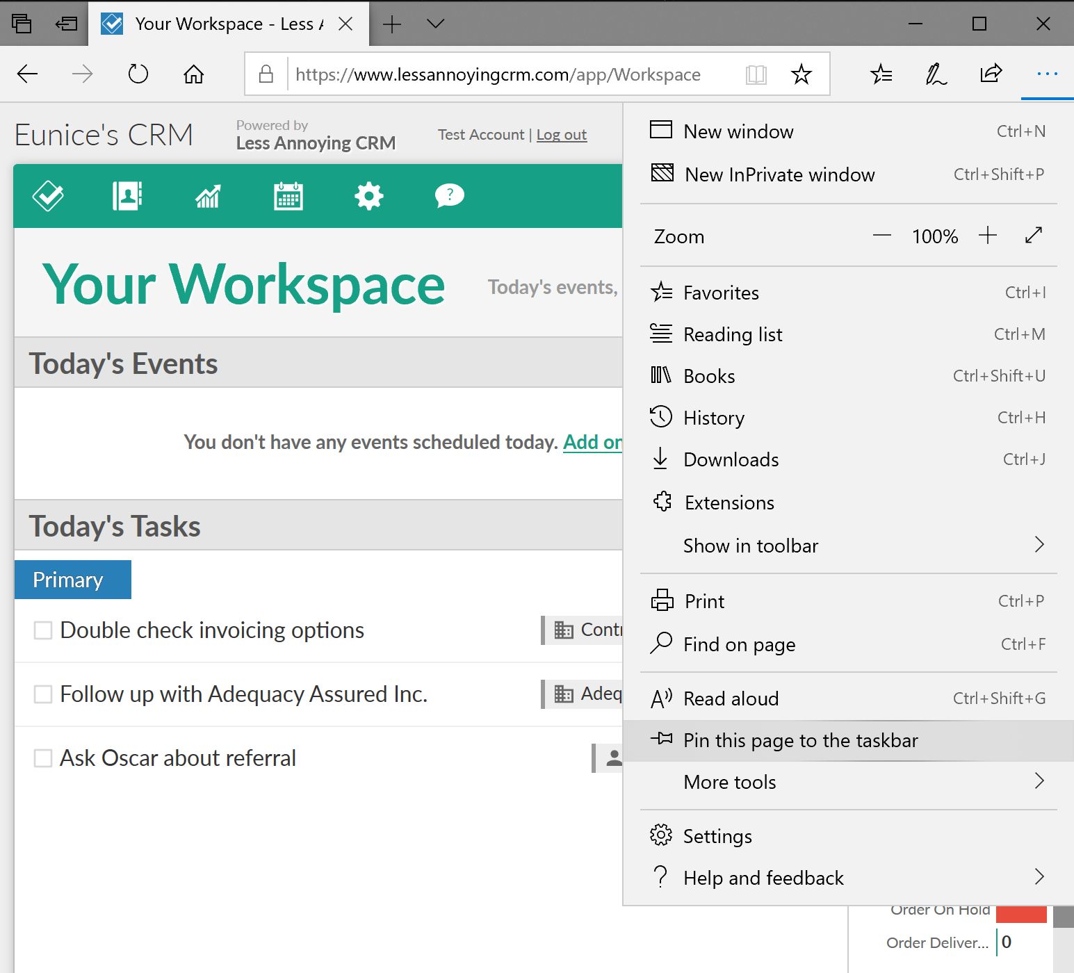 Make A Shortcut To The CRM