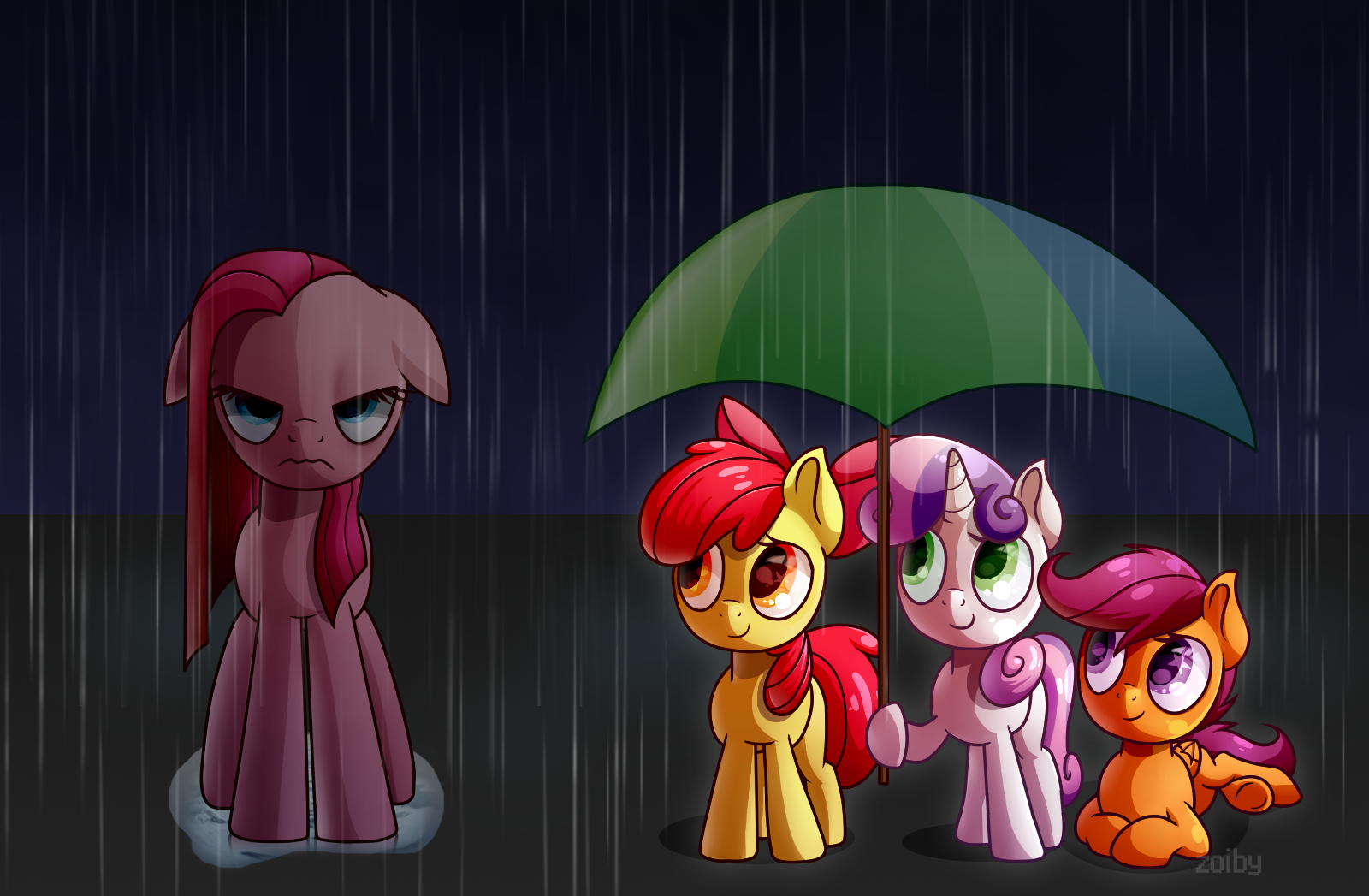 apple bloom, cutie mark crusaders, pinkie pie, scootaloo, and sweetie belle drawn by zoiby ...