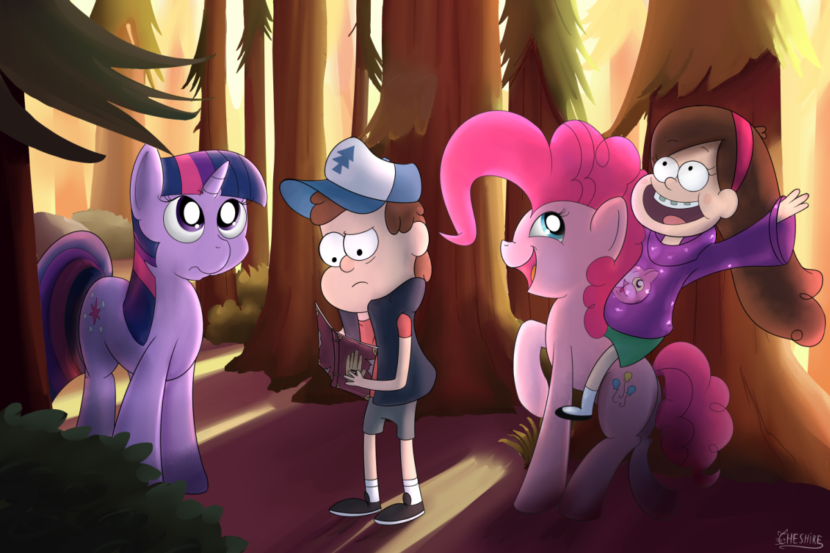 dipper pines, pinkie pie, and twilight sparkle (gravity falls) drawn by cheshiresdesires ...