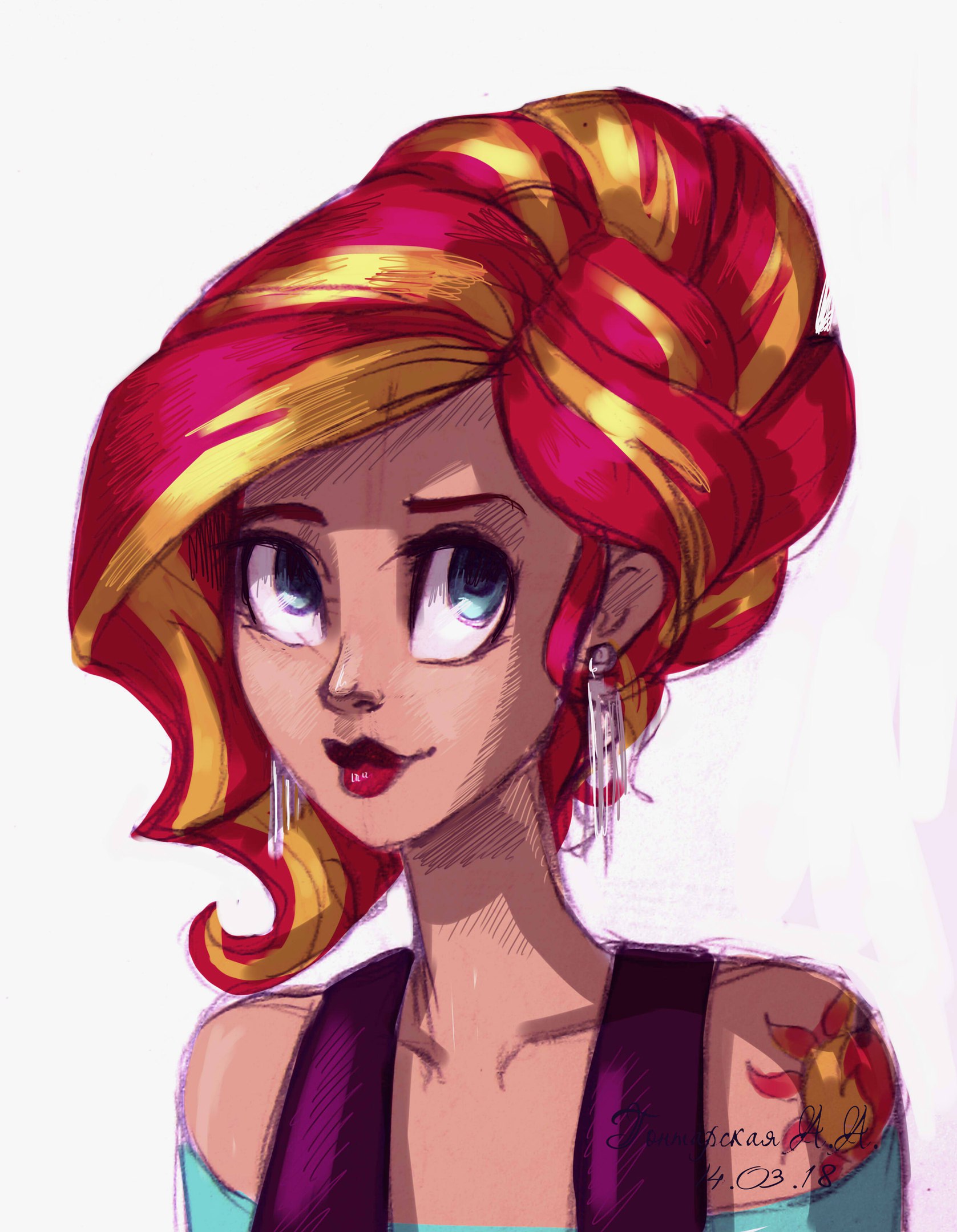 sunset shimmer (equestria girls) drawn by rimmes-broose - Bronibooru