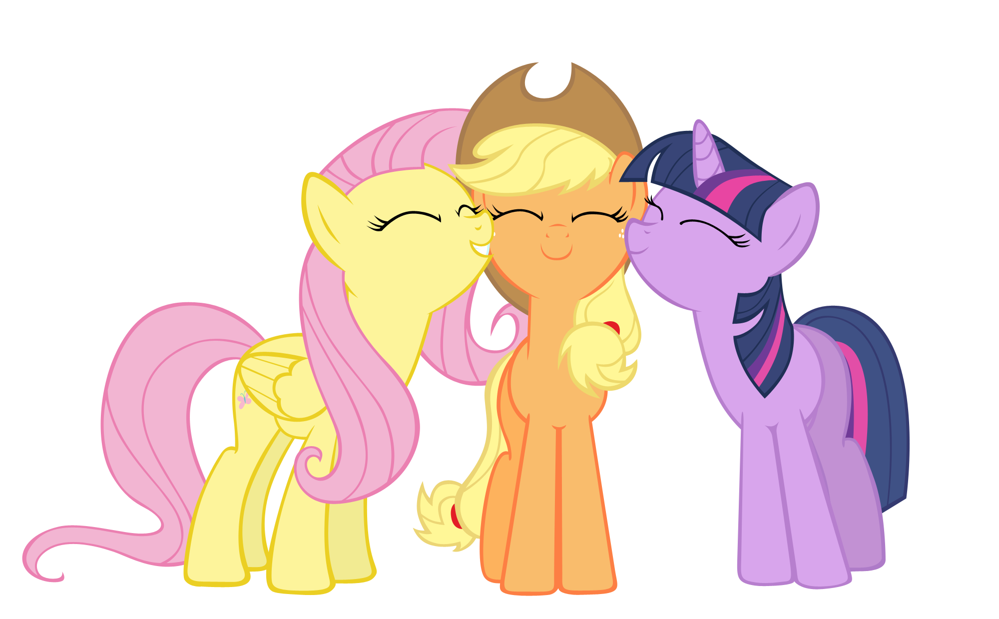 applejack, fluttershy, and twilight sparkle drawn by takua770 - Bronibooru