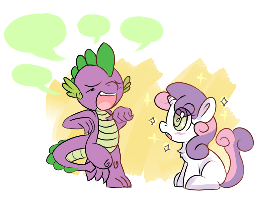 spike and sweetie belle drawn by haute-claire - Bronibooru