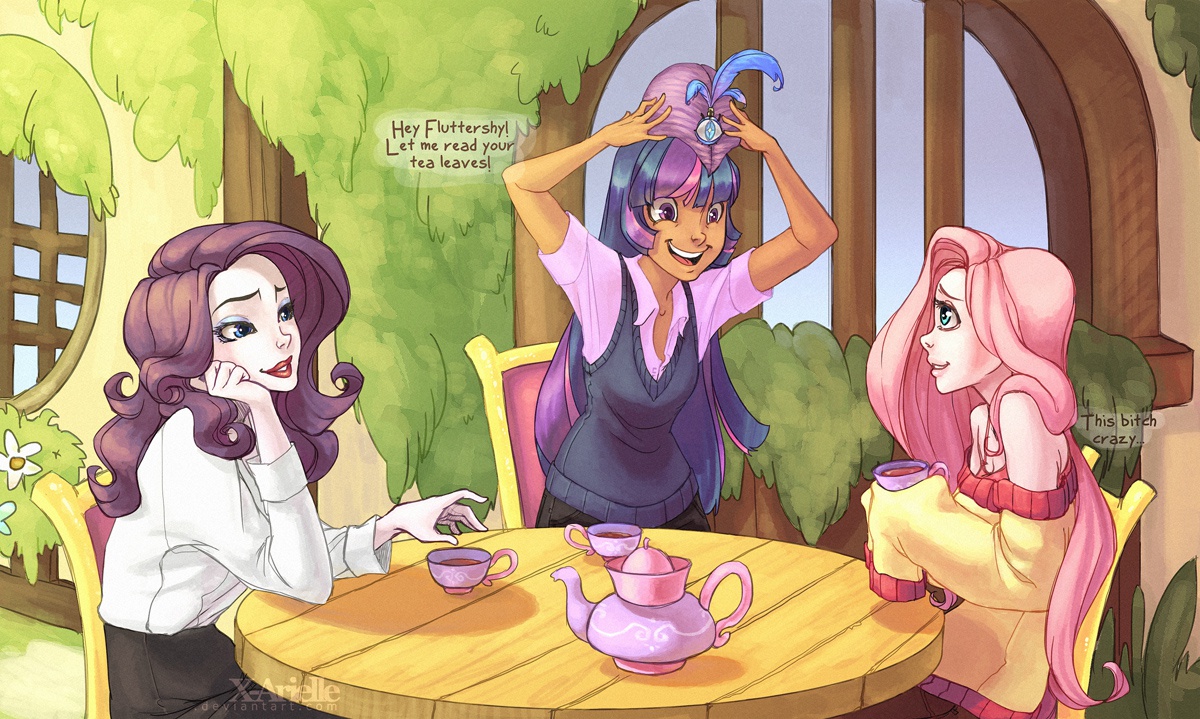 fluttershy, rarity, and twilight sparkle drawn by x-arielle - Bronibooru