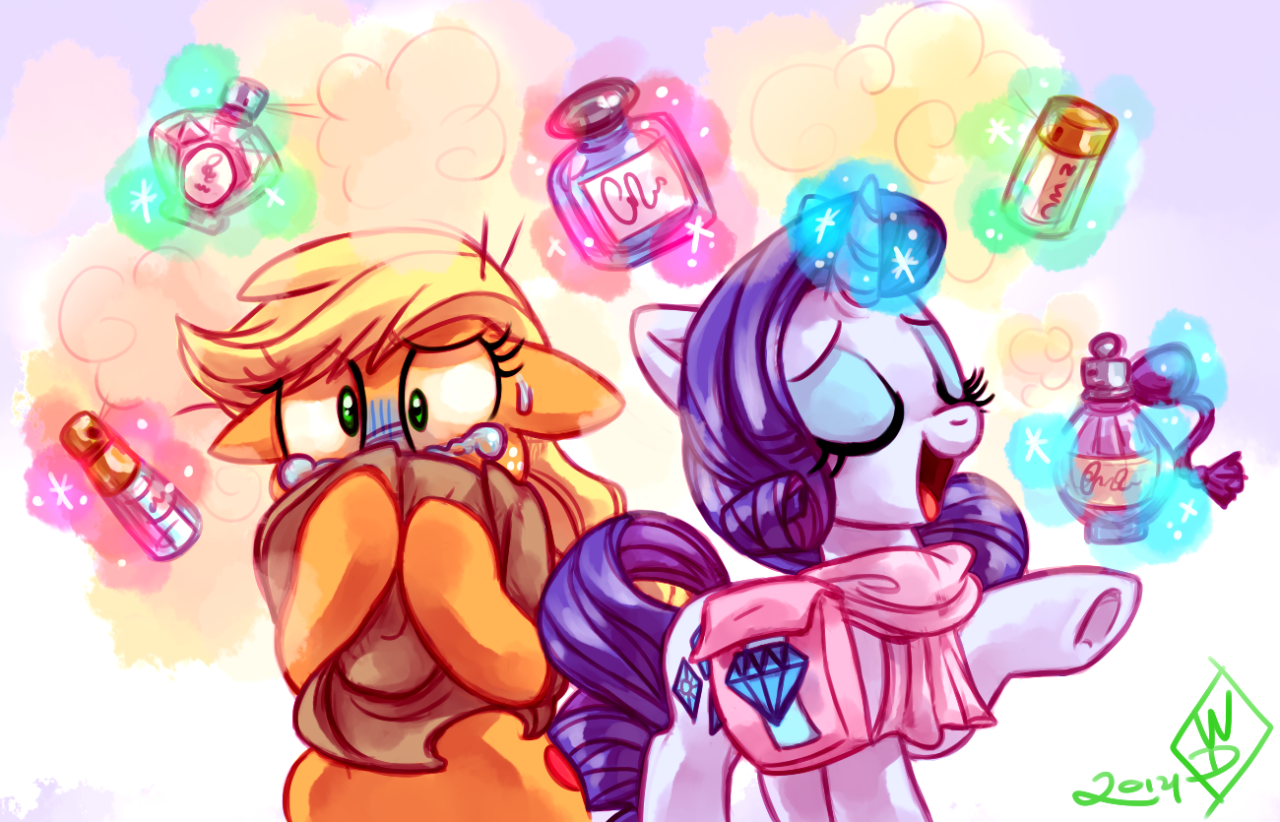 applejack and rarity drawn by rarijack-daily and whitediamonds - Bronibooru
