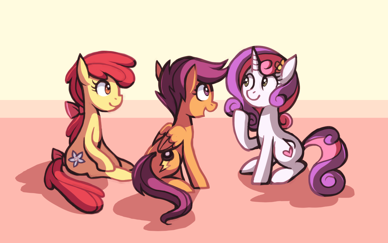apple bloom, cutie mark crusaders, scootaloo, and sweetie belle drawn by karzahnii - Bronibooru