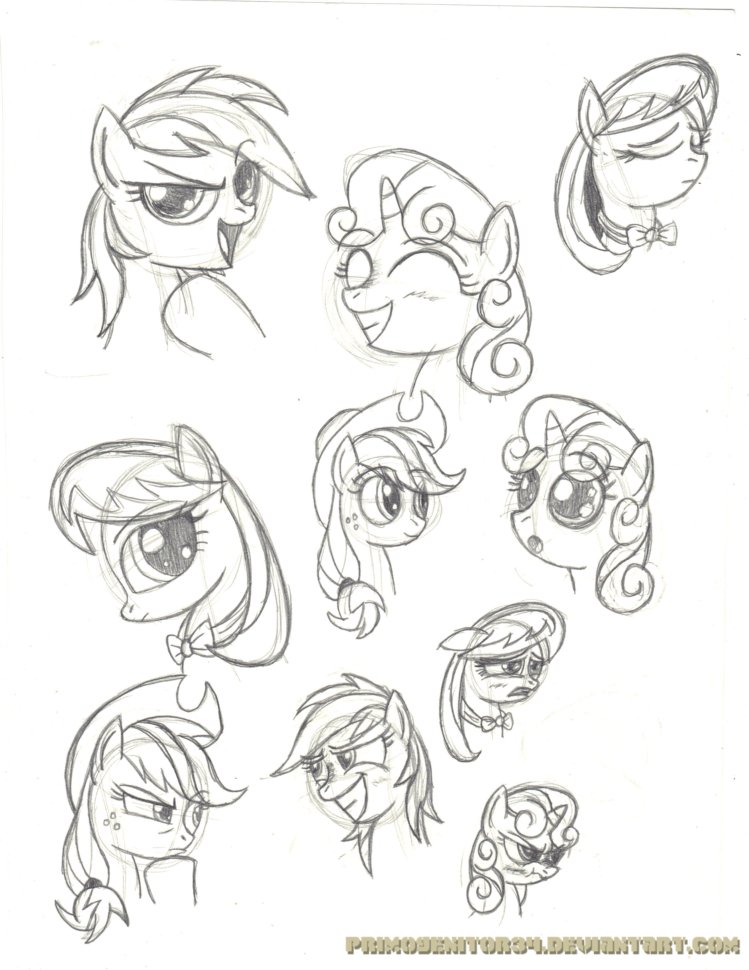 applejack, octavia melody, rainbow dash, and sweetie belle drawn by primogenitor34 - Bronibooru