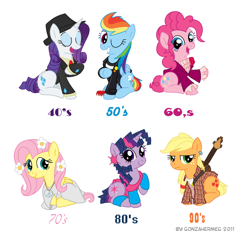 applejack, fluttershy, main six, pinkie pie, rainbow dash, and others drawn by gonzahermeg ...