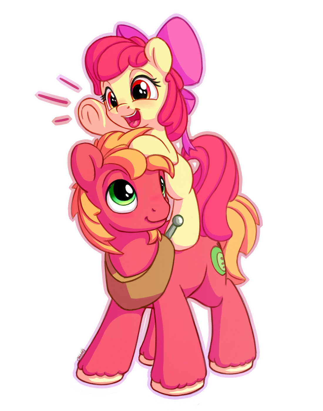 apple bloom and big macintosh drawn by bobdude0 - Bronibooru