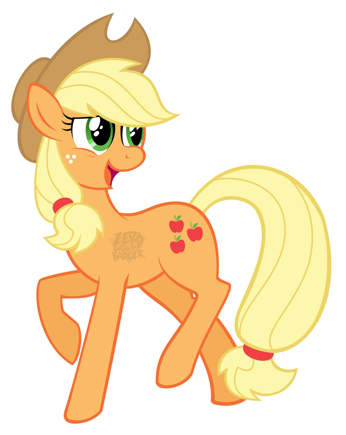 Applejack Drawn By Zerogravitybadger Bronibooru