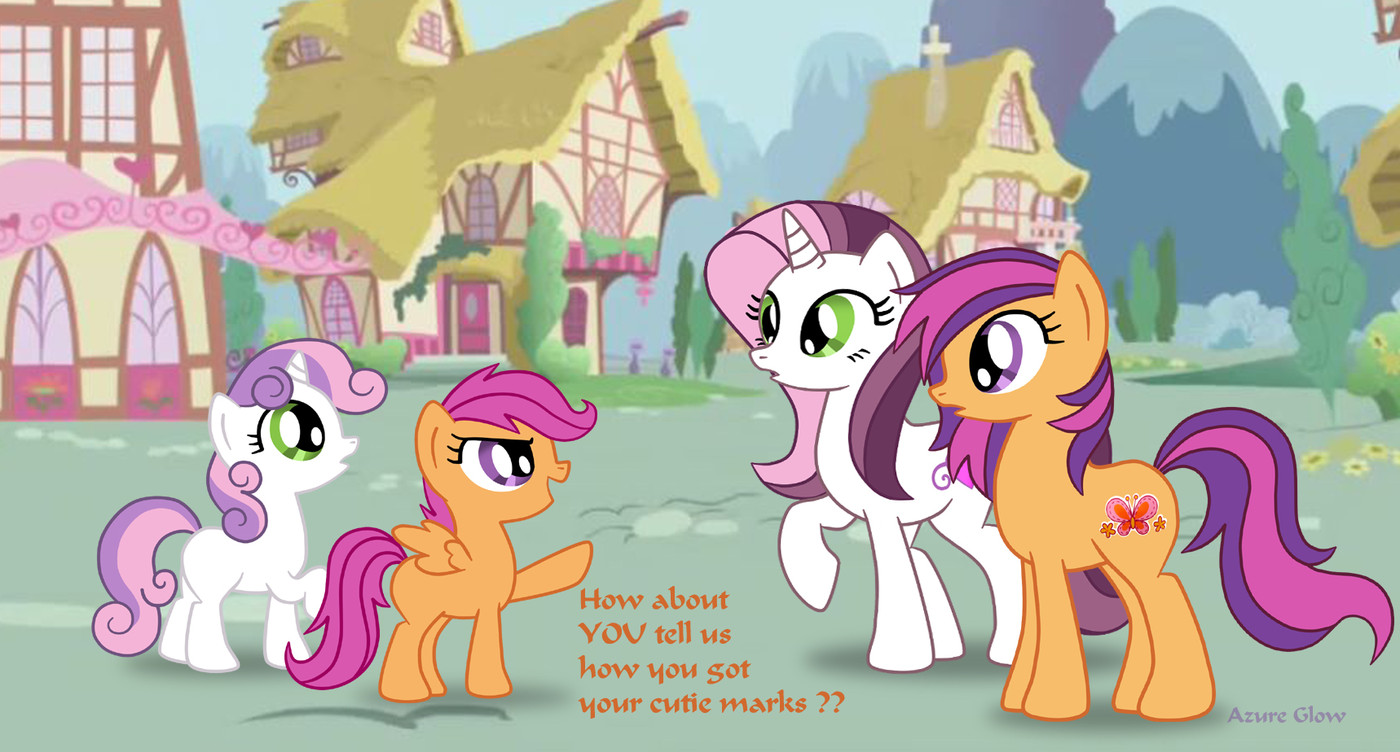 scootaloo, scootaloo, sweetie belle, and sweetie belle (g3) drawn by azureglow - Bronibooru