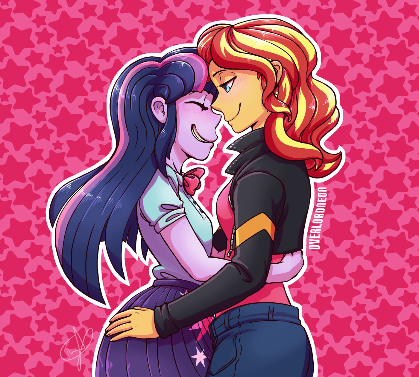 sunset shimmer and twilight sparkle (equestria girls) drawn by overlordneon - Bronibooru