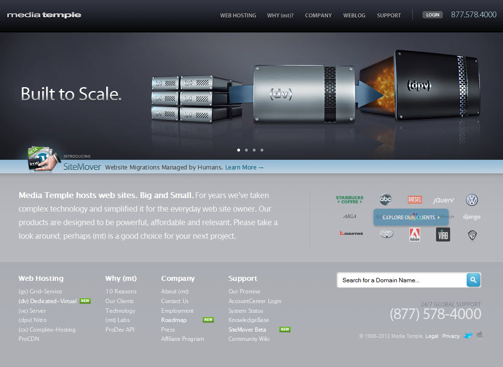 Website Home Page Critique 12 Marketing Design Experts Review Media Temple s Home Page