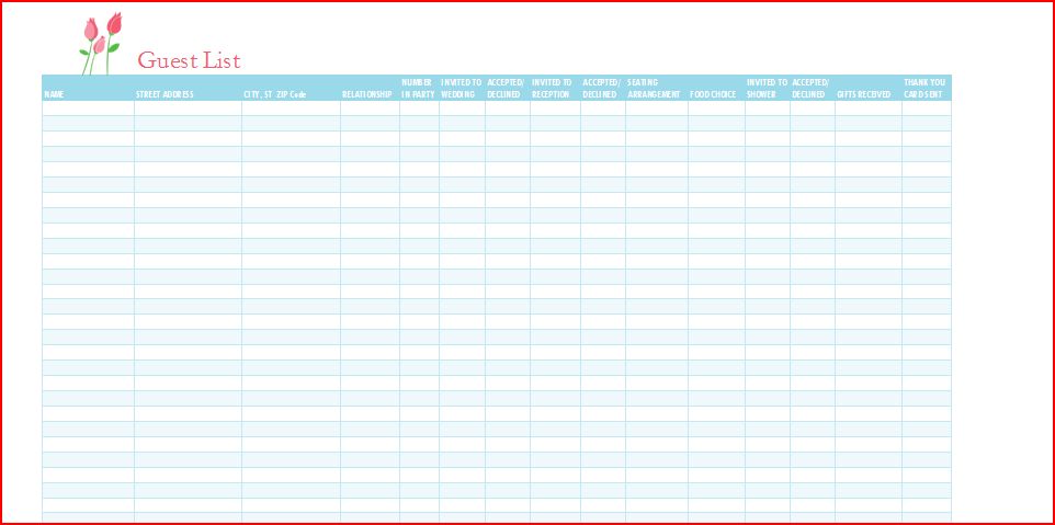 How To Make A Guest List On An Excel Template Techwalla