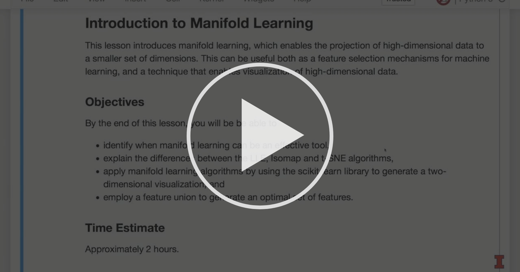 Introduction To Manifold Learning Module Feature Engineering