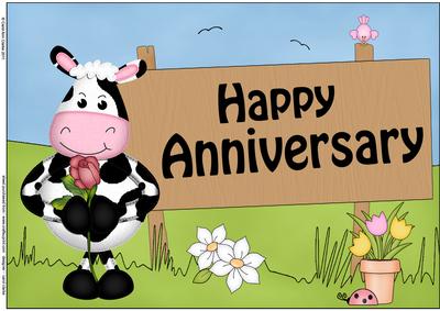 A4 Anniversary Milly Moo Cow Topper - CUP602656_359 | Craftsuprint